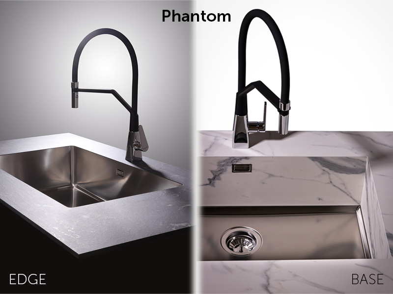 Linea lavelli Phantom, lavelli in acciaio inox, lavelli integrabili